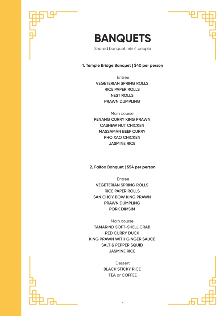 Menu - Hội An Restaurant