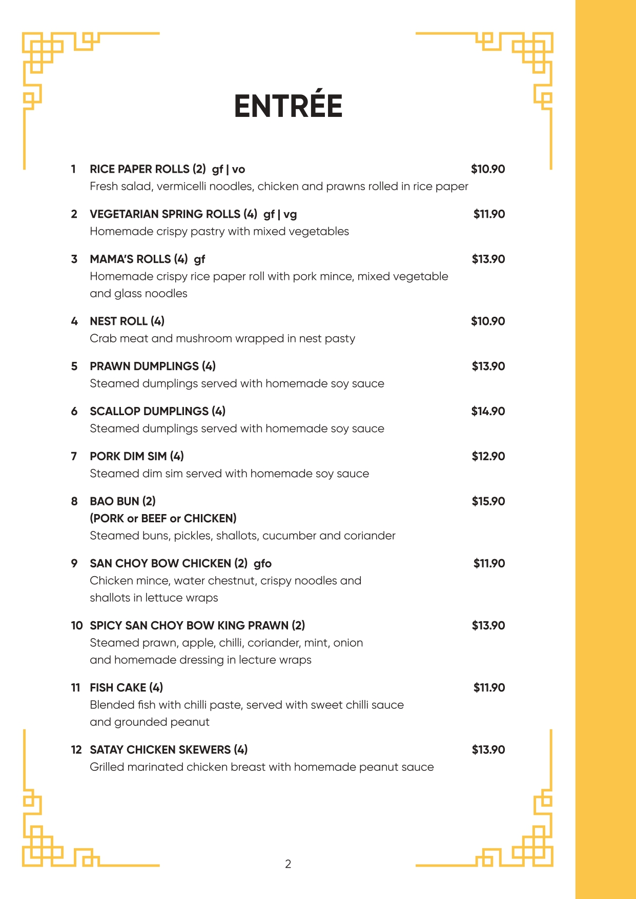 Menu - Hội An Restaurant