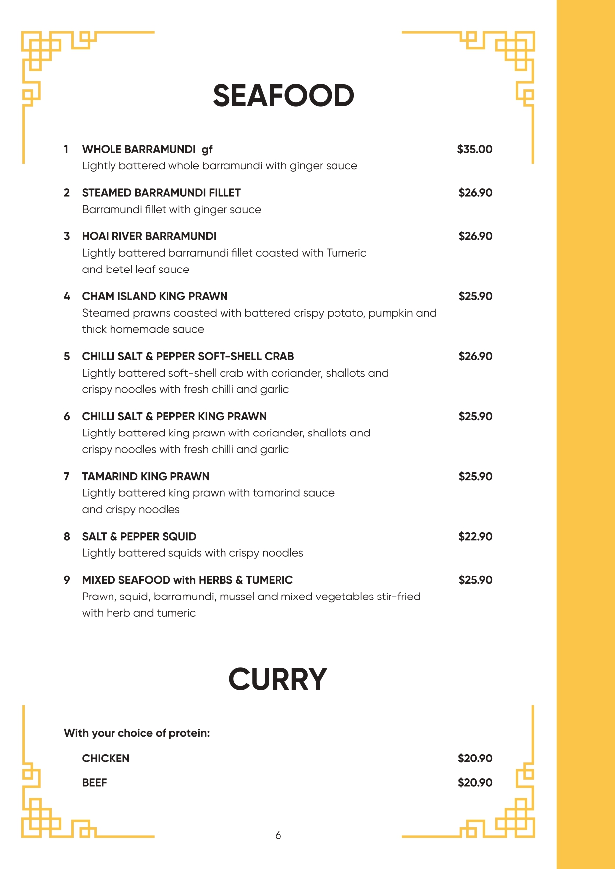 Menu - Hội An Restaurant